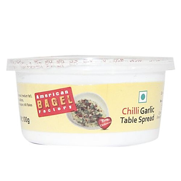 Buy American Bagel Factory Butter Table Spread Chilli Garlic 100 Gm Tub ...