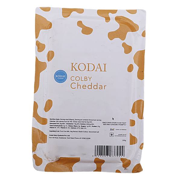 Buy Kodai Dairy Farms Cheese Colby Cheddar 200 Gm Online at the Best ...