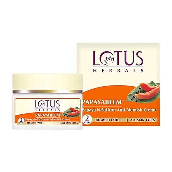 Buy Lotus Herbals Papayablem Papaya N Saffron Anti Blemish Creme 50 Gm ...