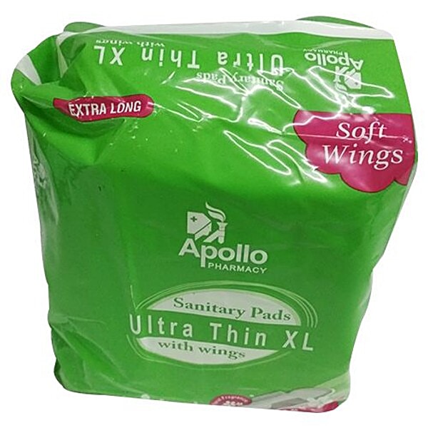 Buy Apollo Pharmacy Sanitary Pads Ultra Thin Xl With Wings Aps0019 15 ...