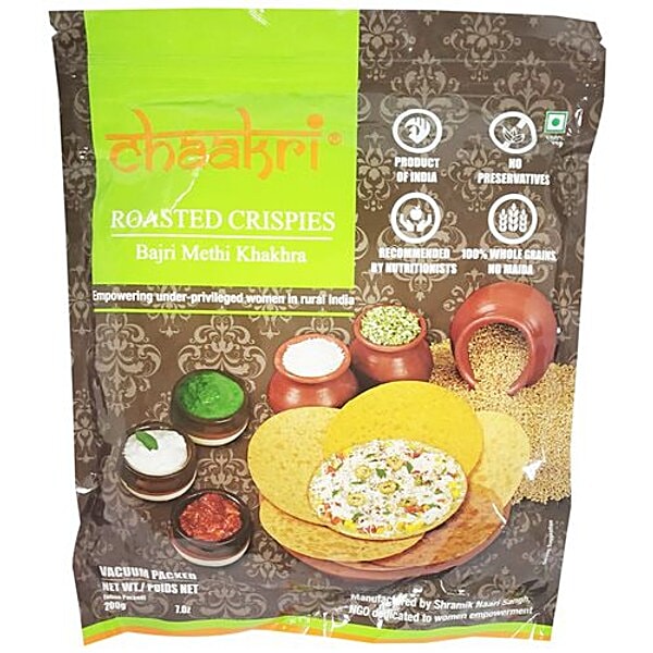 Buy Chaakri Khakhra Bajri Methi 200 Gm Online at the Best Price of Rs ...