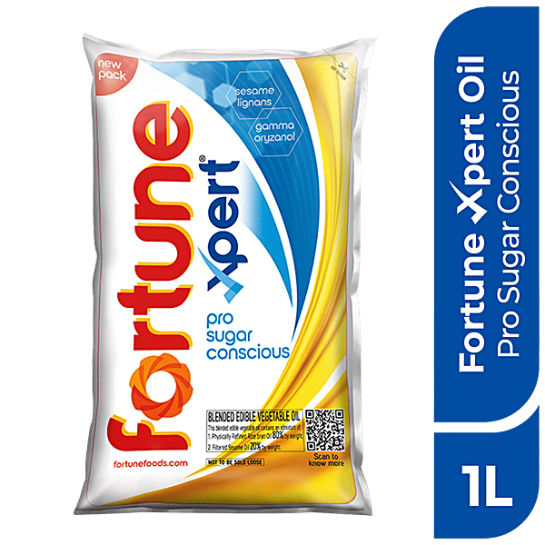 Buy Fortune Xpert Pro Sugar Conscious Edible Oil 1 L Pouch Online At ...