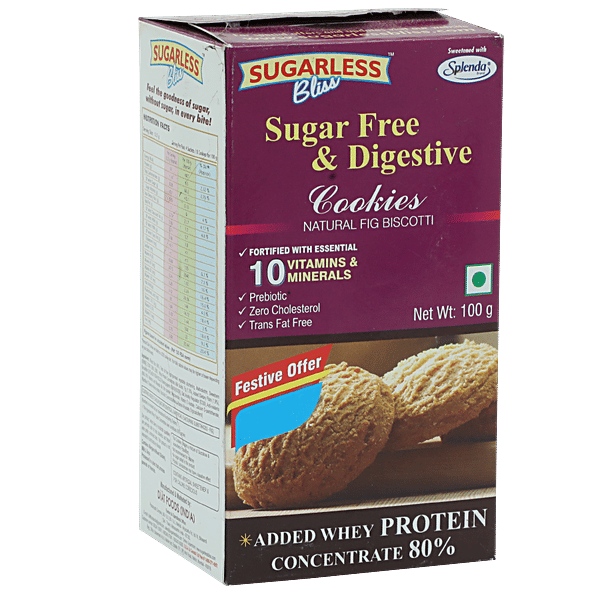 Buy Sugarless Bliss Sugar Free Digestive Cookies Natural Fig Biscotti ...
