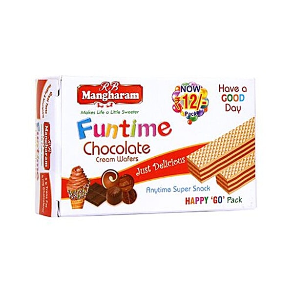 Buy Mangharam Funtime Cream Wafers - Chocolate Online at Best Price of ...