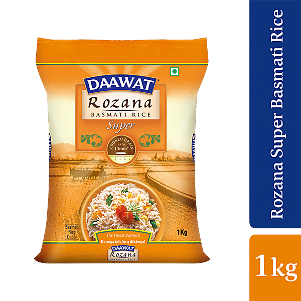 Buy Daawat Basmati Rice Rozana Super 90 1 Kg Online at the Best Price ...