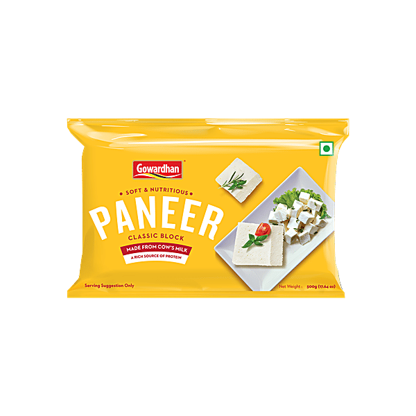Buy Gowardhan Paneer Classic Block 500 Gm Online at the Best Price of ...
