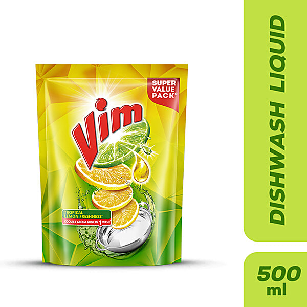 Buy Vim Dishwash Liquid Lemon 500 Ml Online At Best Price of Rs 89 ...