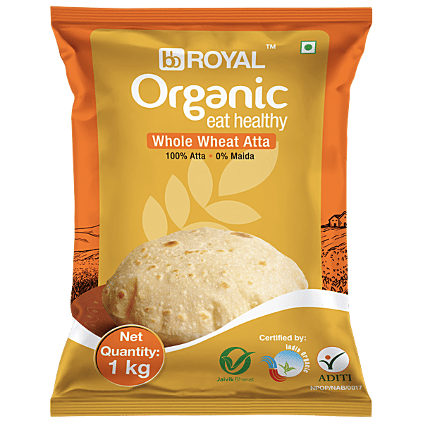 Buy Bb Royal Organic Whole Wheat Atta 1 Kg Online At Best Price of Rs ...