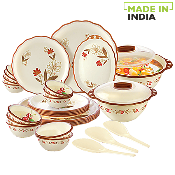 Buy Joyo Home Wave Dinner Set - Copper, Plastic, Floral, Round Online ...