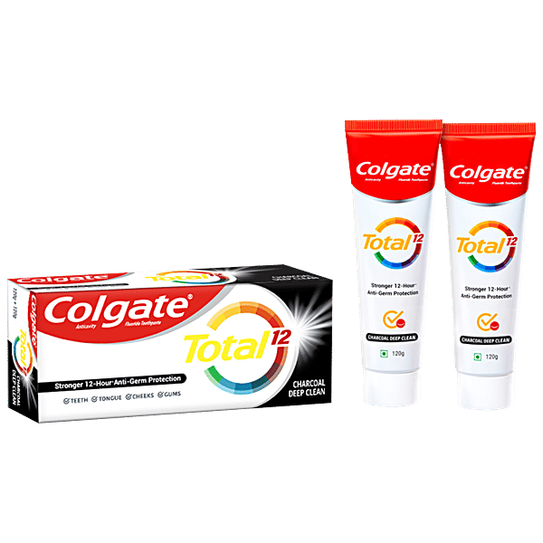 Buy Colgate Toothpaste Total Charcoal Saver Pack 240 Gm Online At Best ...