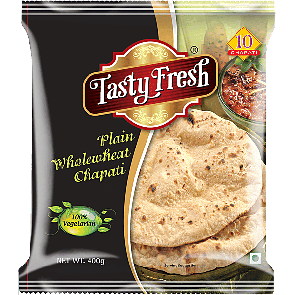 Buy Tasty Fresh Whole Wheat Plain Chapati 400 Gm Online At Best Price ...