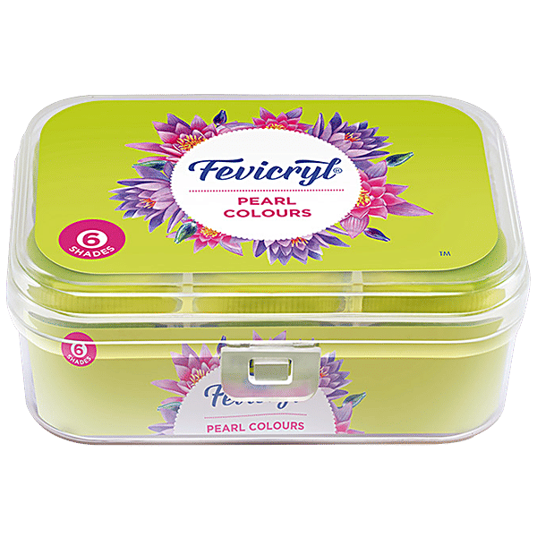 Buy Fevicryl Acrylic Colours Pearl Kit - 6 Shades, Suitable For Wood ...