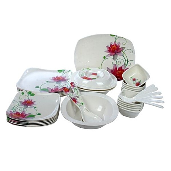 Buy Onex Melamine Dinner Set Square - Elegant, Design 4 Online at Best ...