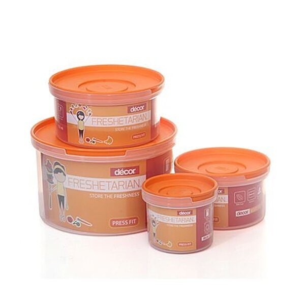 Buy Decor Smart Combo-Freshetarain Press Fit Container Set - Round ...