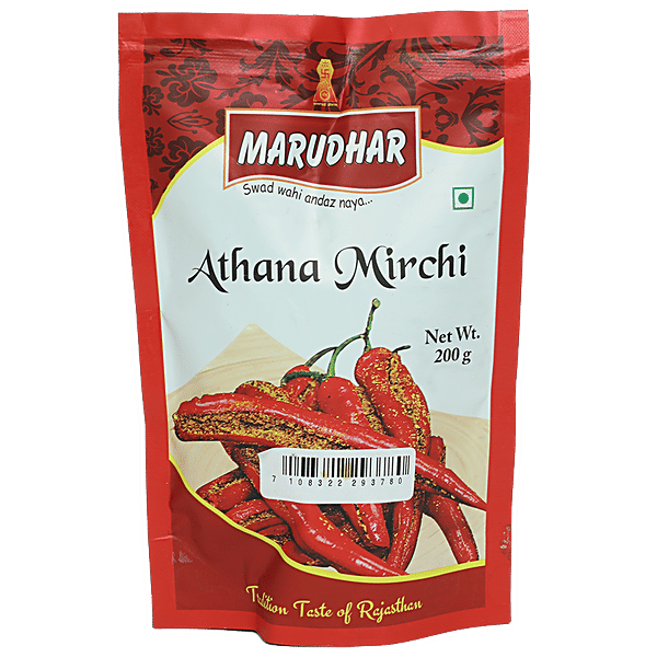 Buy Marudhar Pickle Athana Mirchi Red 200 Gm Online At Best Price of Rs ...
