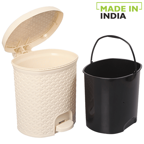 Buy Cello Classic Plastic Dustbin / Garbage Bin - Ivory Online at Best ...
