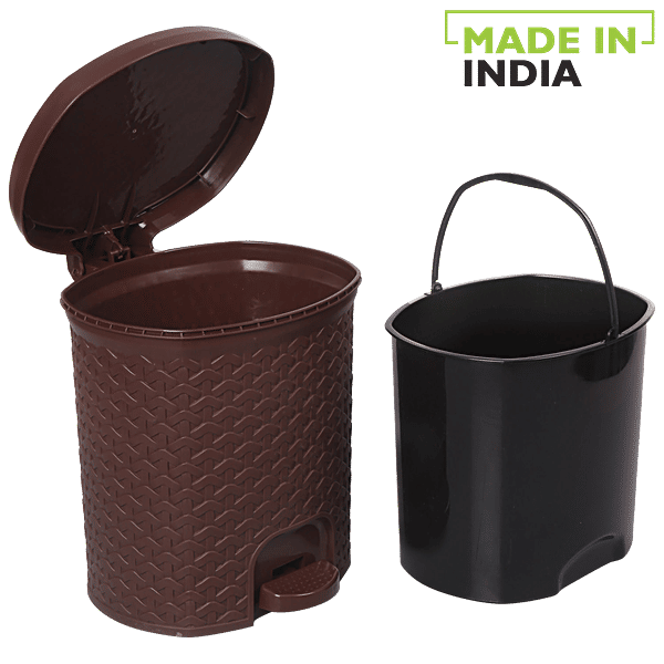 Buy Cello Classic Plastic Dustbin / Garbage Bin - Brown Online at Best ...