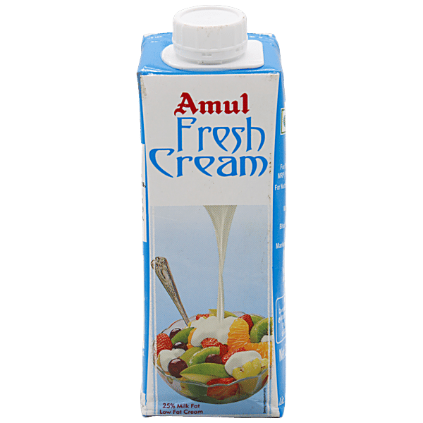 Buy Amul Fresh Cream 25 Milk Fat Low Fat 250 Ml Online At Best Price of ...