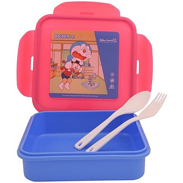 Buy Yellow Spark Doraemon Big Bread Sandwich Box With Fork Spoon 550 Ml ...