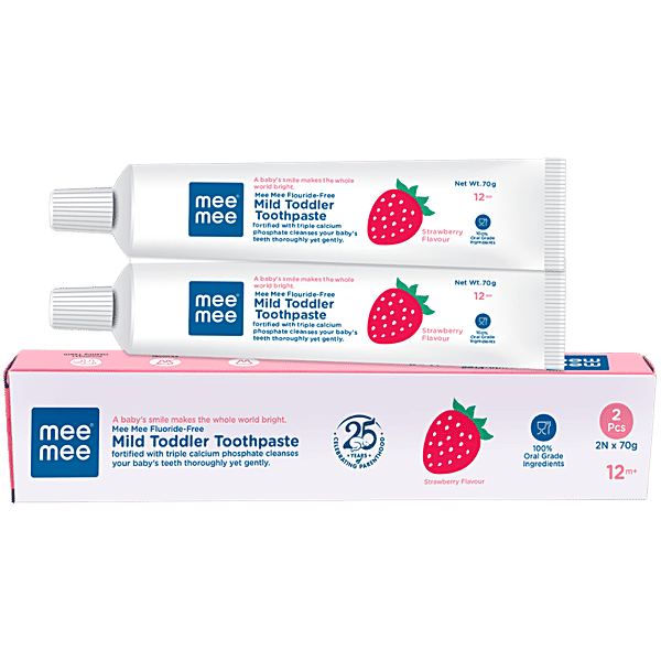 Buy Mee Mee Fluoride Free Toothpaste - Strawberry Flavour Online at ...