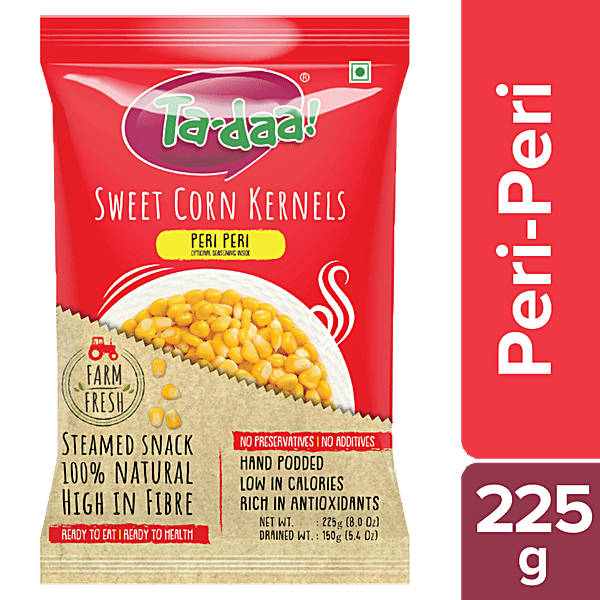 Buy Tadaa Tadaa Sweet Corn Kernels Peri Peri - 225 GM Tray Online at ...