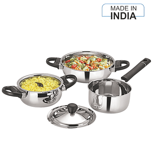Buy Neelam Ss Cookware Set 4 Pcs Online At Best Price of Rs 1890 ...