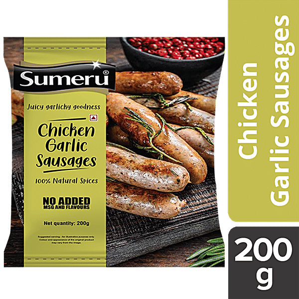 Buy Sumeru Chicken Sausages Garlic 200 Gm Online At Best Price of Rs ...