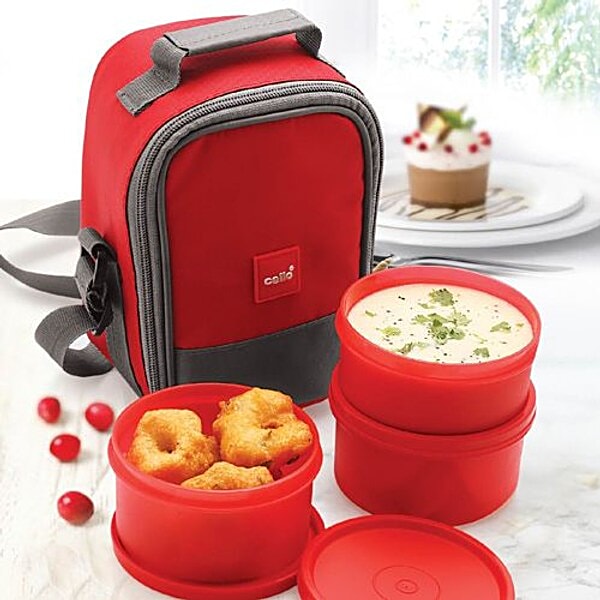 Buy Cello Max Fresh Joy Lunch Box, Red Online at Best Price of Rs null ...
