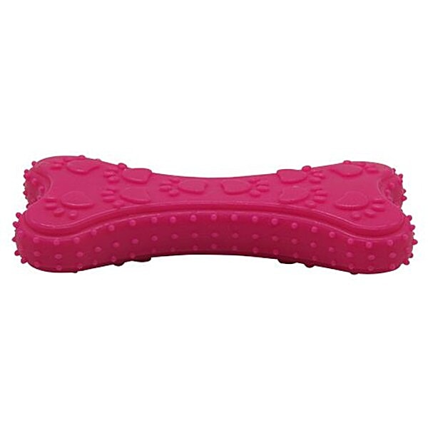 Buy Xing wang Pet Chew Rubber Bone/Toy - With Spikes Paw Print, Small ...