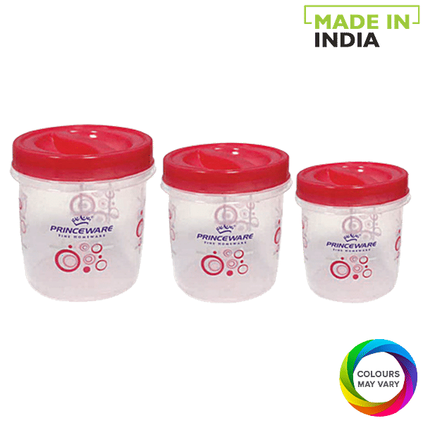 Buy Princeware Twister Container Set Assorted Colour Plain 3 Pcs Online ...
