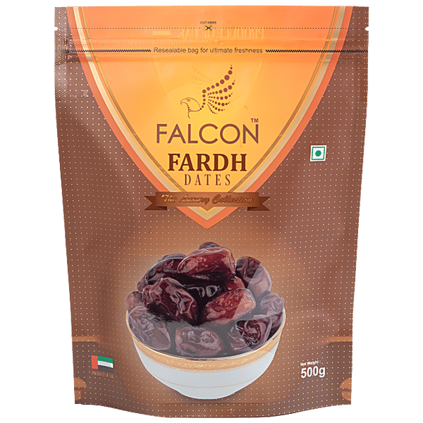 Buy Falcon Dates Fardh Seeded 500 Gm Pouch Online At Best Price of Rs ...