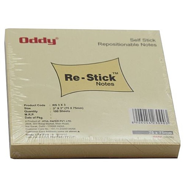 Buy Oddy Re Stick Notes 3 X 3 Inches 100 Sheets Online At Best Price of ...