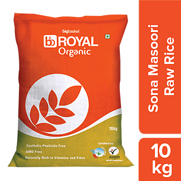 Buy Bb Royal Organic Sona Masoori Raw Rice 10 Kg Online At Best Price ...