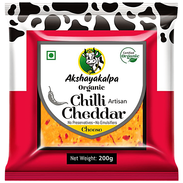 Buy Akshayakalpa Cheddar Cheese - Chilli, Handcrafted Artisan Organic ...