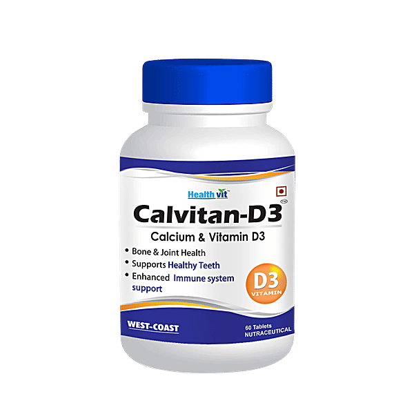 Buy Healthvit Tablets - Calvitan-D3, Calcium & Vitamin D3 Online at ...
