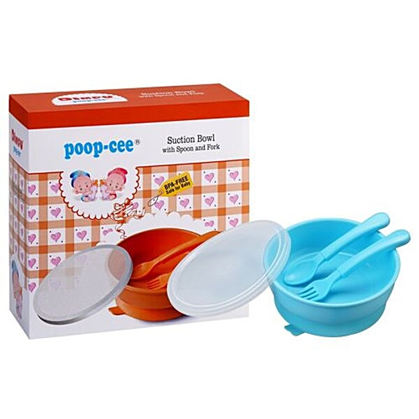 Buy Dimpu Poop-Cee Suction Bowl With Spoon & Fork - Round Online at ...