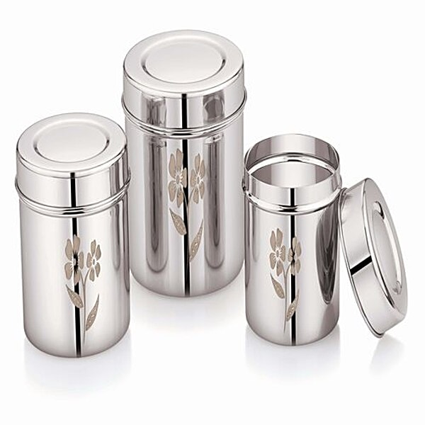 Buy Mukti Stainless Steel Storage Containers - Canisters Flora Set ...