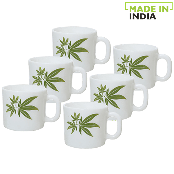 Buy LaOpala Chai/Tea Cup Set - Opalware, Trinity Green, 120 ml Online ...