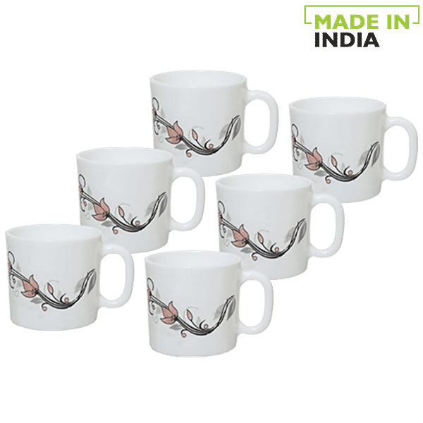 Buy LaOpala Chai/Opalware Cup Set - Regular, Scarlet Blooms Online at ...