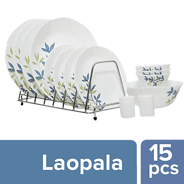 Buy LaOpala Dinner Set - Opalware, Silken Charms, White Online at Best ...