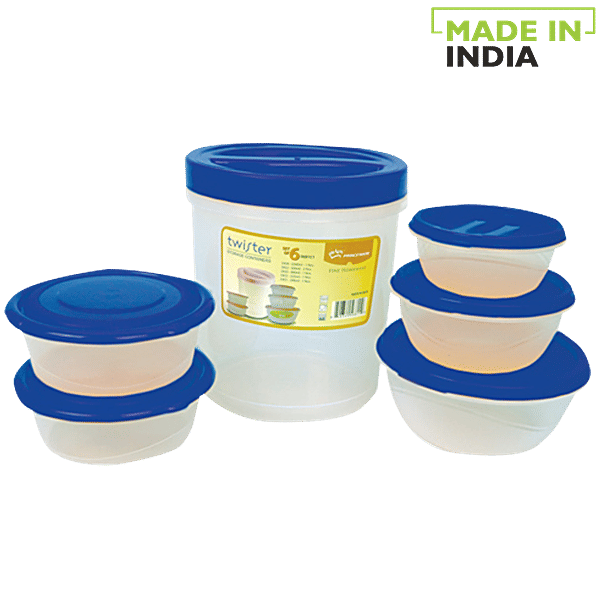 Buy Princeware Storage Plastic Container Set - Transparent, Blue ...