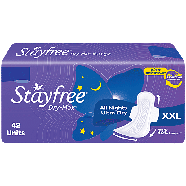 Buy STAYFREE Dry-Max All Nights Sanitary Pads - XXL Online at Best ...