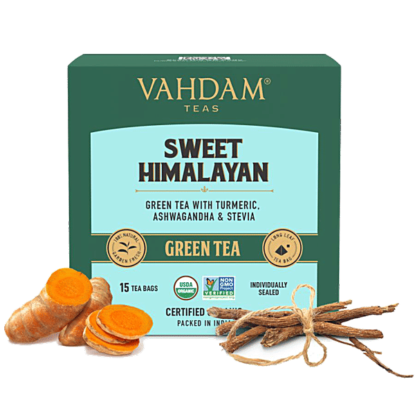 Buy Vahdam Organic Sweet Himalayan Long Leaf Green Tea Online at Best ...