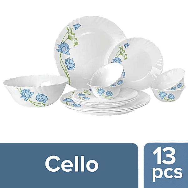 Buy Cello Dinner Set - Opalware, Neelkamal, White Online at Best Price ...