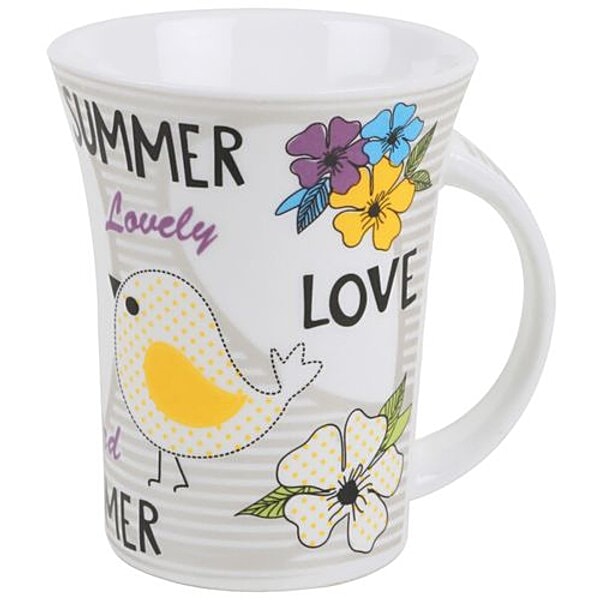 Buy BP Bharat Chai/Milk/Coffee Bonechina Lovely Summer Gray Mug Online ...