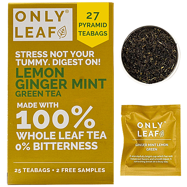 Buy Onlyleaf Lemon Ginger Mint Green Tea - For Better Digestion Online ...