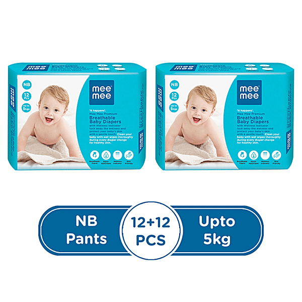 Buy Mee Mee Premium Breathable New Born Diapers Online at Best Price of ...