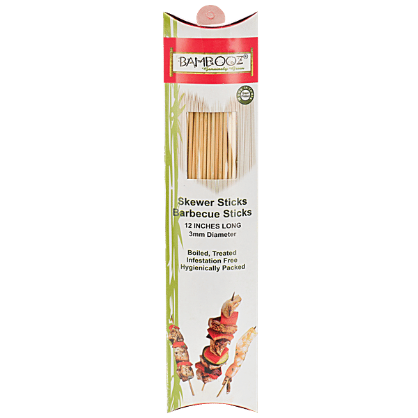 Buy Bamboooz Disposable Bamboo Wood Skewer/Picker Sticks- For Barbeque ...