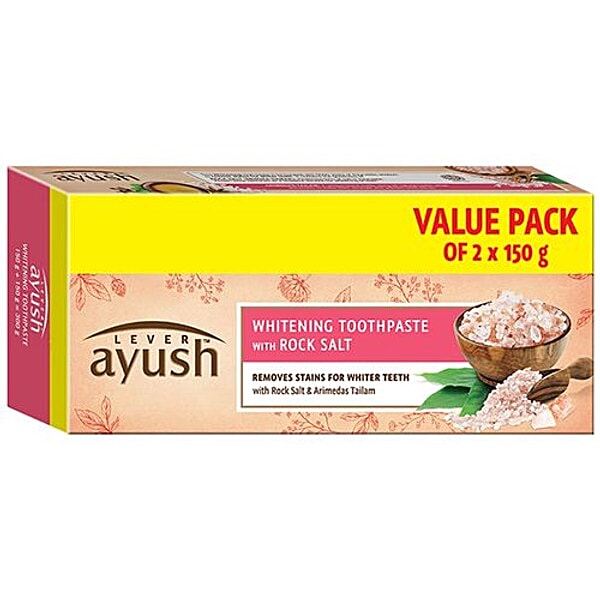 Buy Lever Ayush Whitening Toothpaste With Rock Salt Online at Best ...
