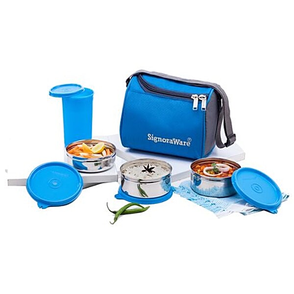 Buy Signoraware Lunch Box - Stainless Steel, Blue Online at Best Price ...